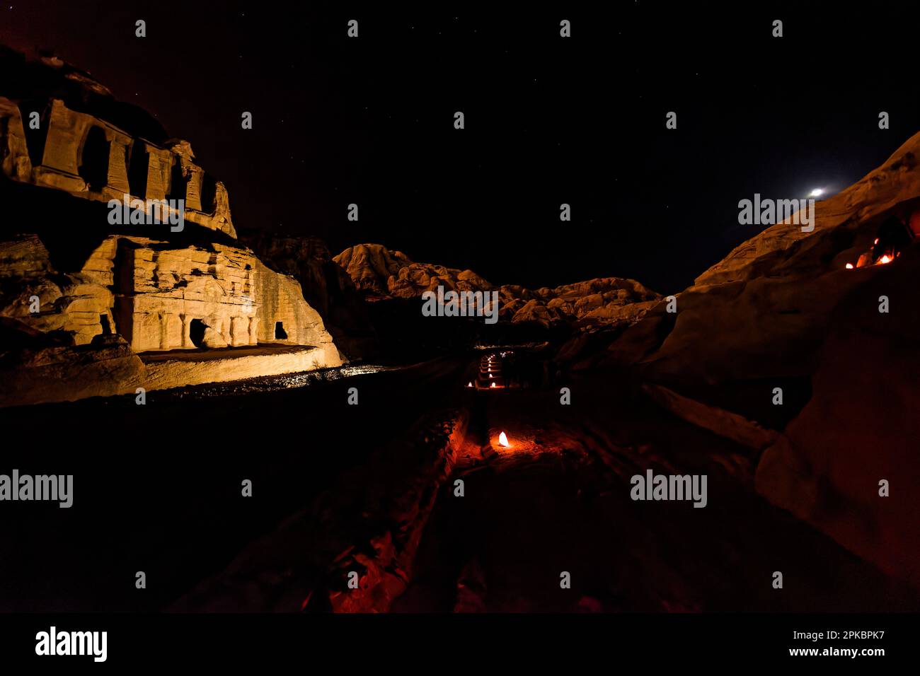 Petra, Jordan. The path from visitors' centre to the Siq (canyon) by ...