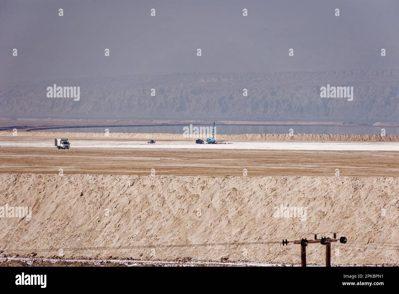 Salt processing plant on the Dead Sea, Jordan. Credit: MLBARIONA/Alamy ...