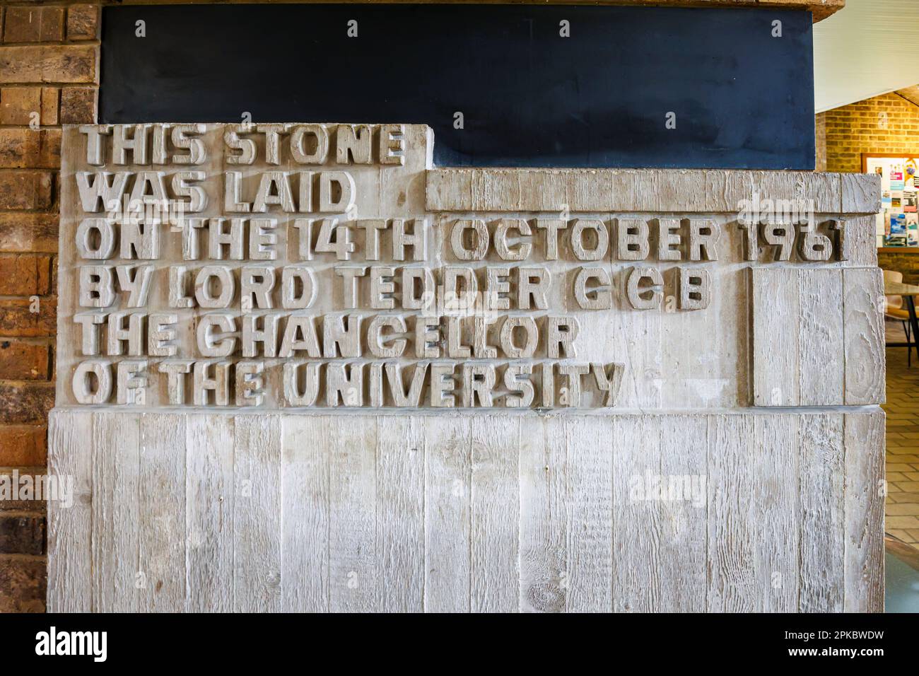 Inscription on foundation stone laid on 14 October 1961 by Lord Tedder ...