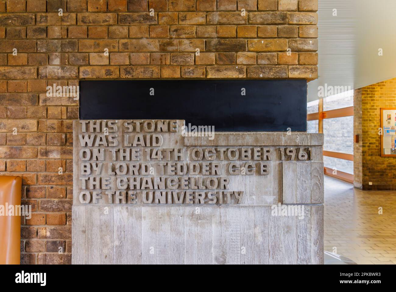 Inscription on foundation stone laid on 14 October 1961 by Lord Tedder ...