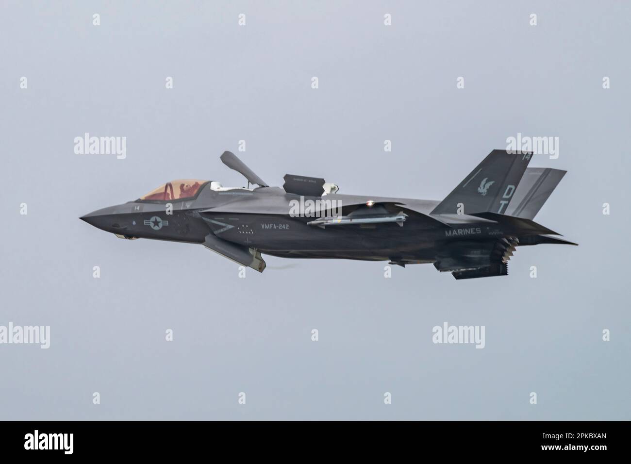 A U.S. Marine Corps F-35B Lightning II aircraft with Marine Fighter ...