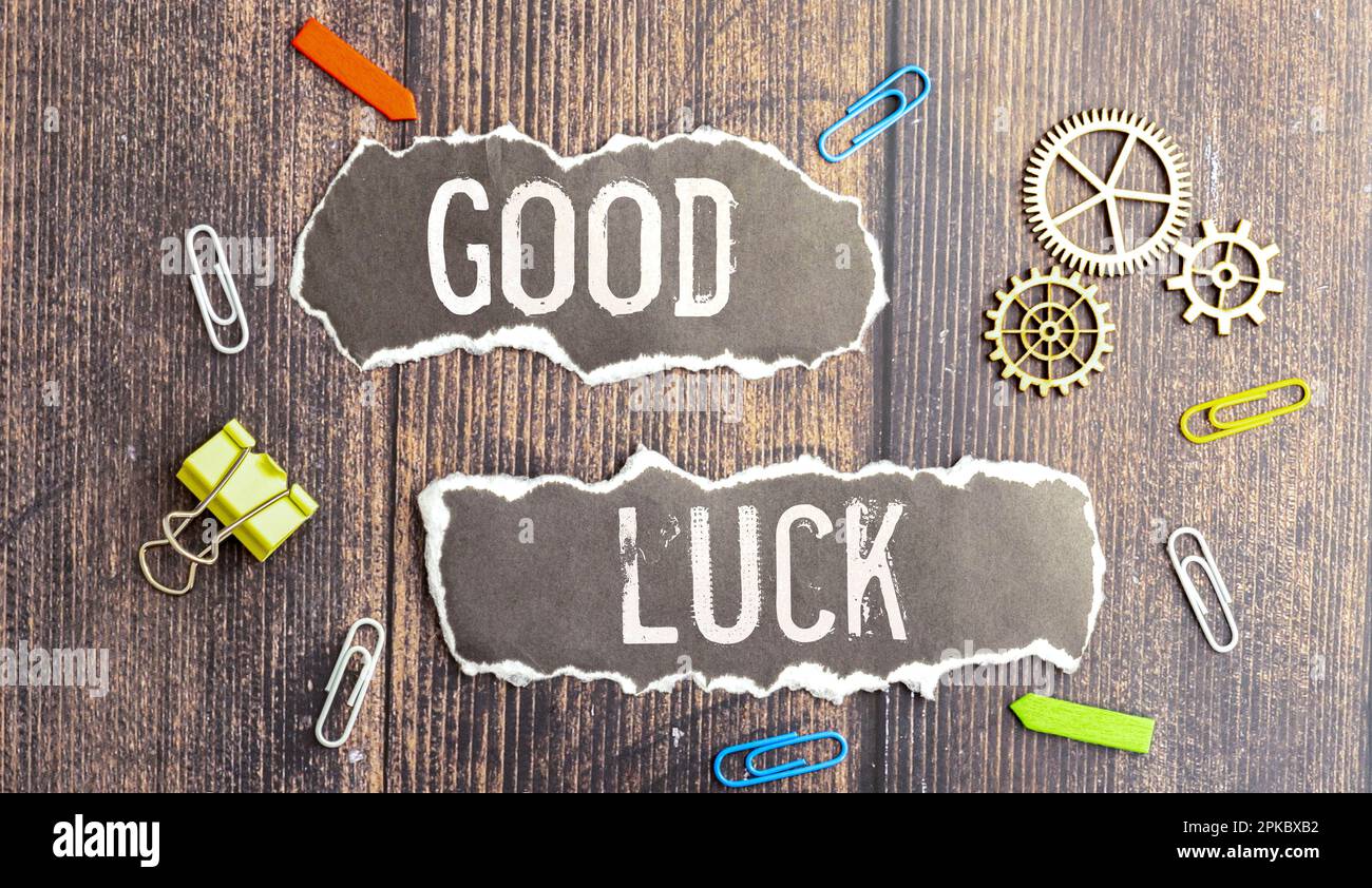 Good Luck text on a wooden cubes Stock Photo - Alamy