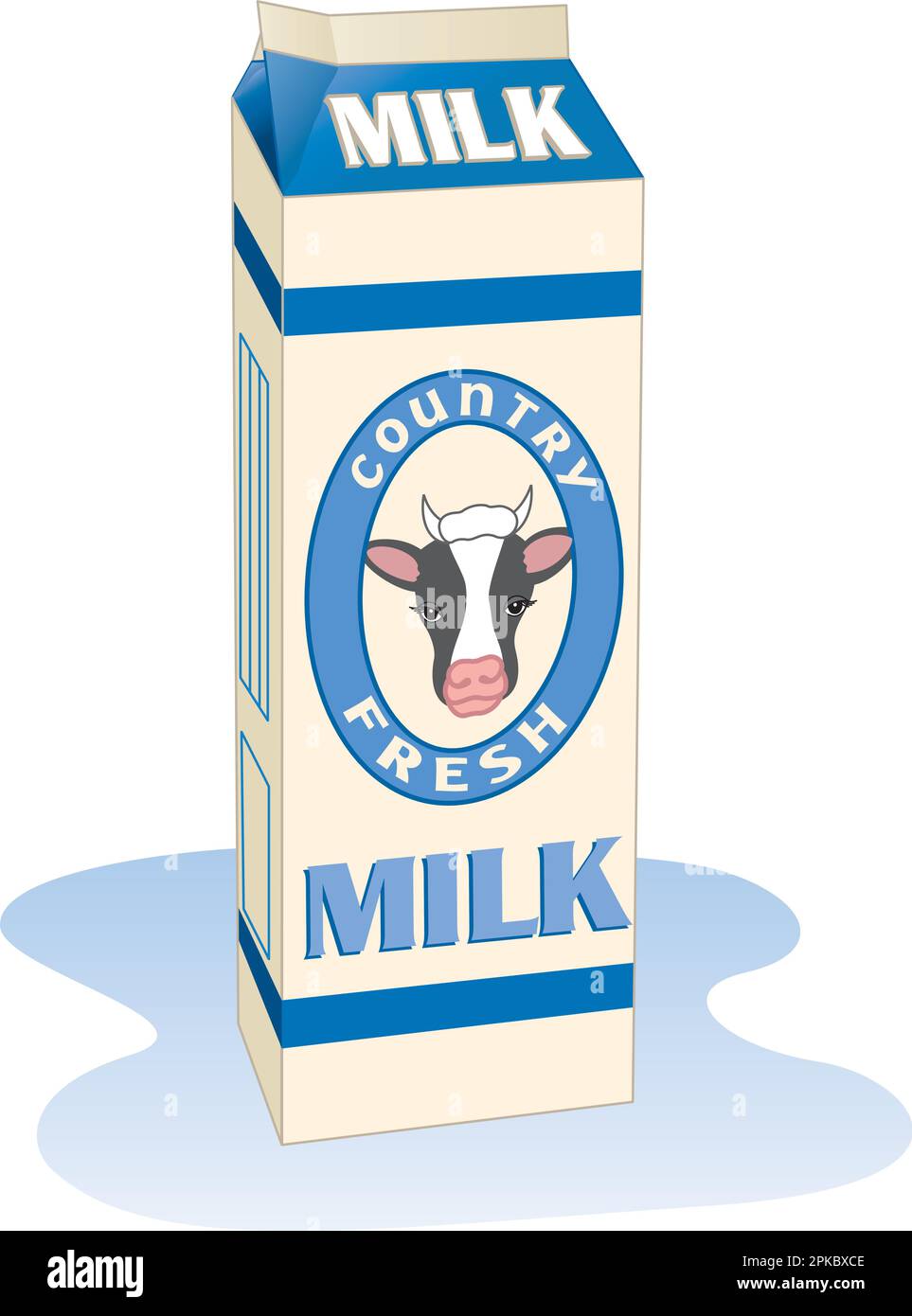 A full color milk carton - isolated and editable art Stock Vector Image ...