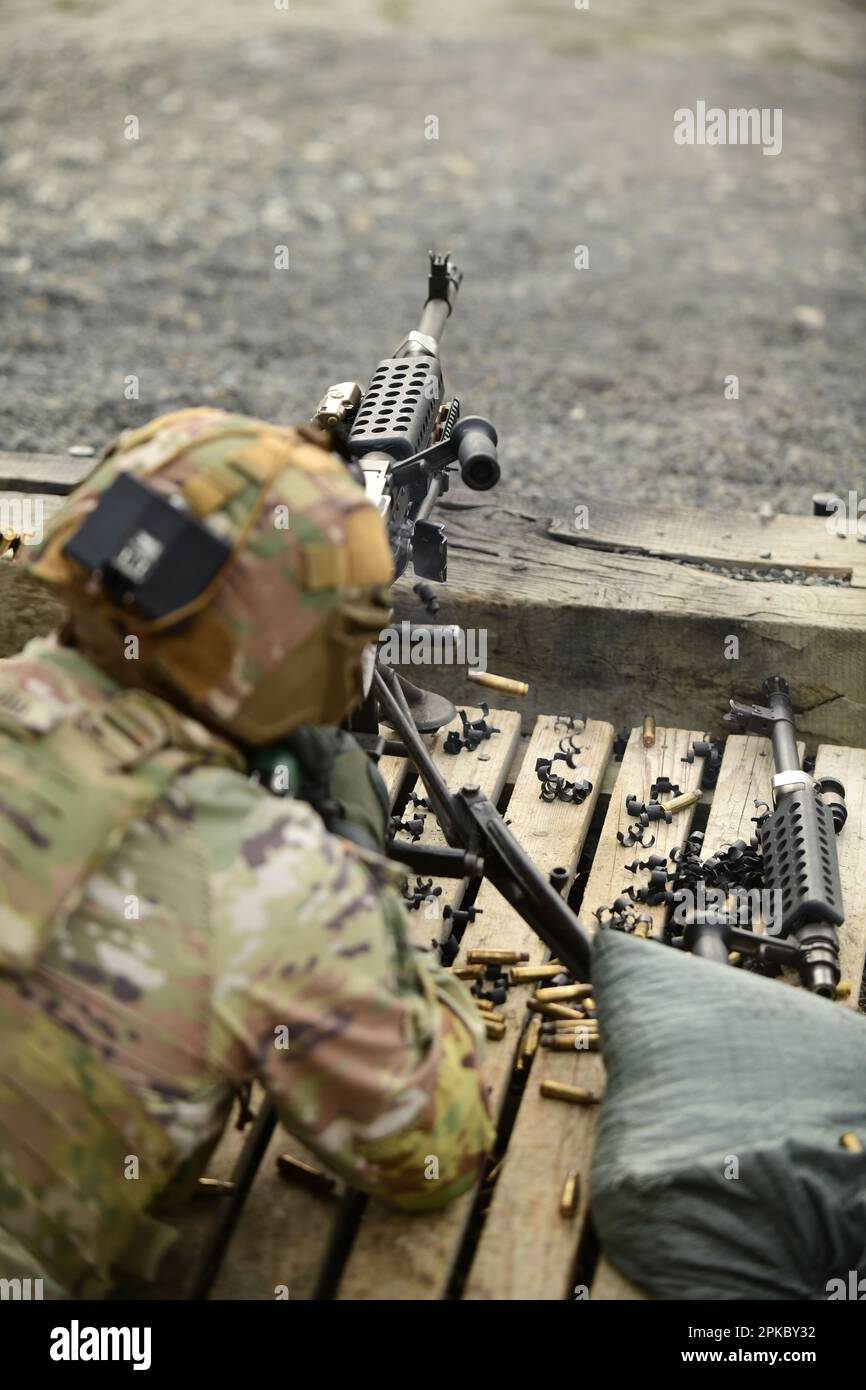 A U.S. Soldier assigned to 4th Squadron, 2nd Cavalry Regiment, trains ...
