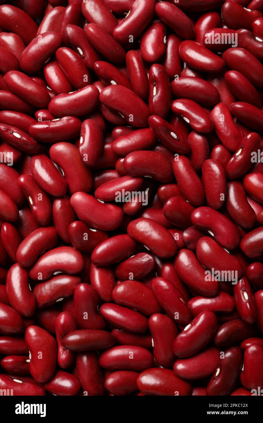 Top view of raw red kidney beans as background Stock Photo - Alamy