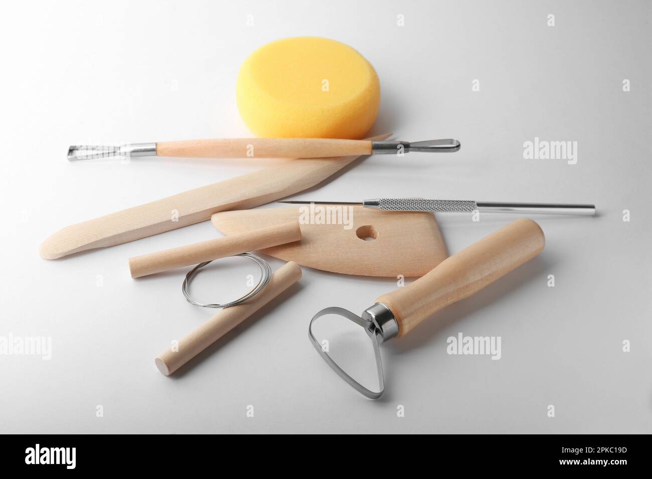 Set of clay modeling tools on white background Stock Photo - Alamy