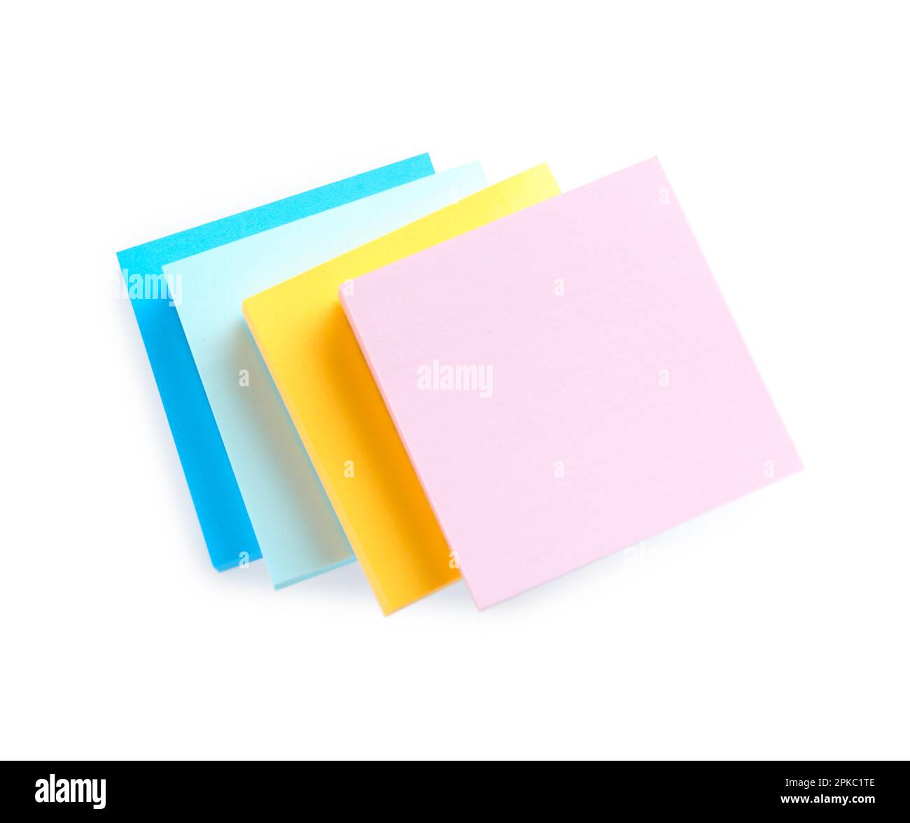 Blank colorful sticky notes on white background, top view Stock Photo ...