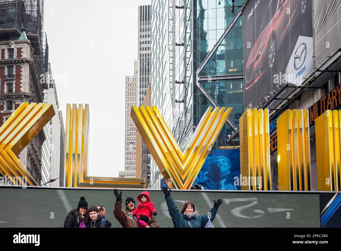Super Bowl Boulevard in Times Square New York City, 2014 Stock Photo ...