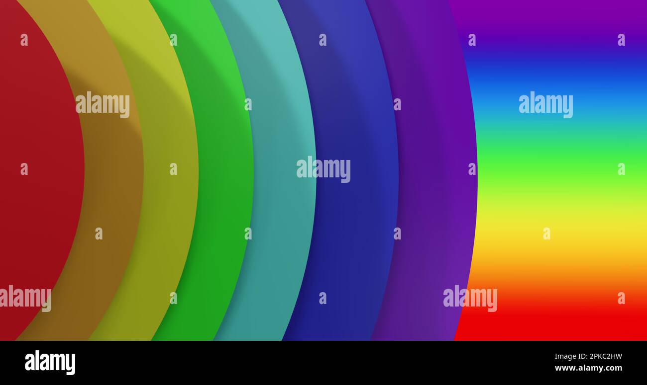 Image of colourful circles moving on rainbow background Stock Photo - Alamy