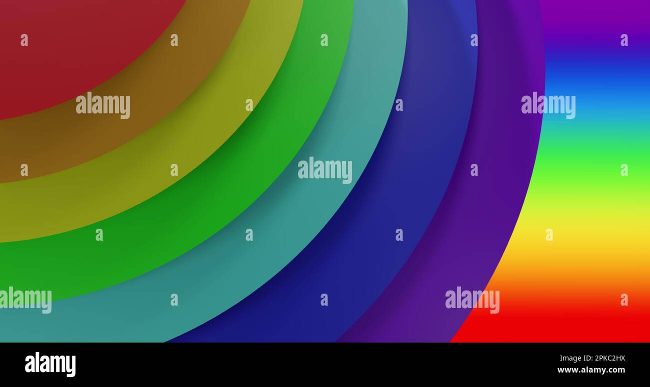 Image of colourful circles moving on rainbow background Stock Photo - Alamy