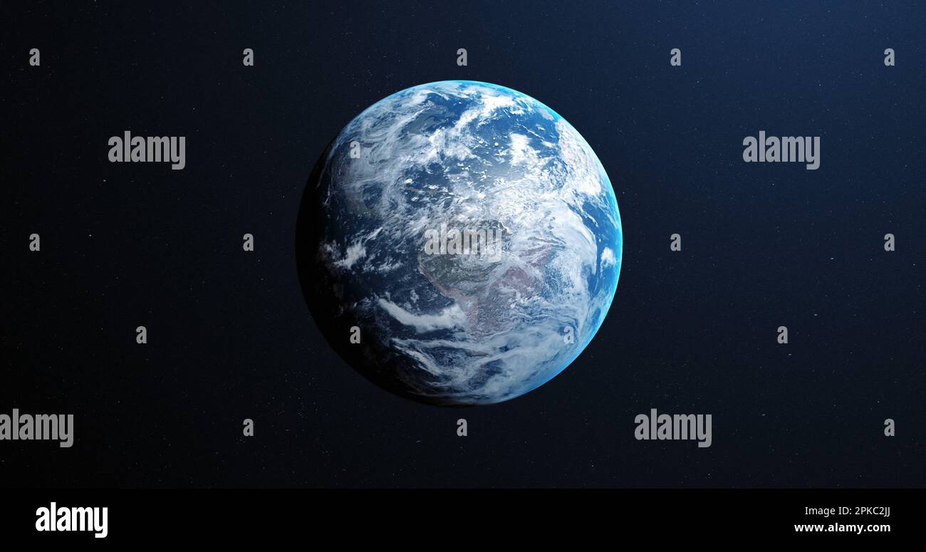 Planet earth with clouds, our world globe seen against a dark ...