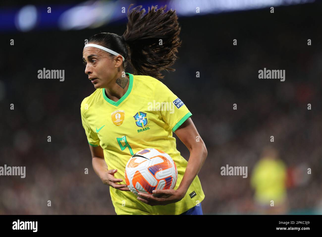 London, UK. 06th Apr, 2023. Andrea Alves of Brazil Women during the ...