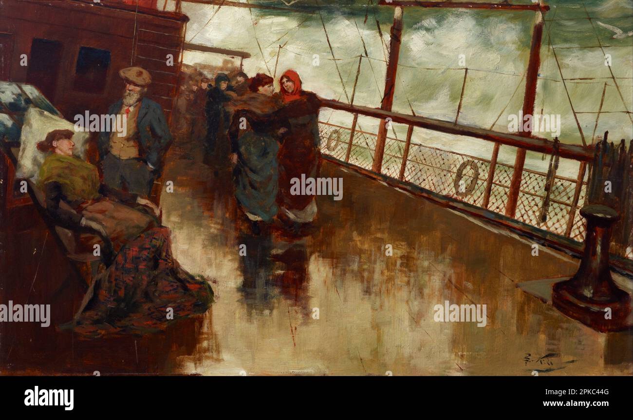 The voyagers circa 1890 by Girolamo Nerli Stock Photo - Alamy