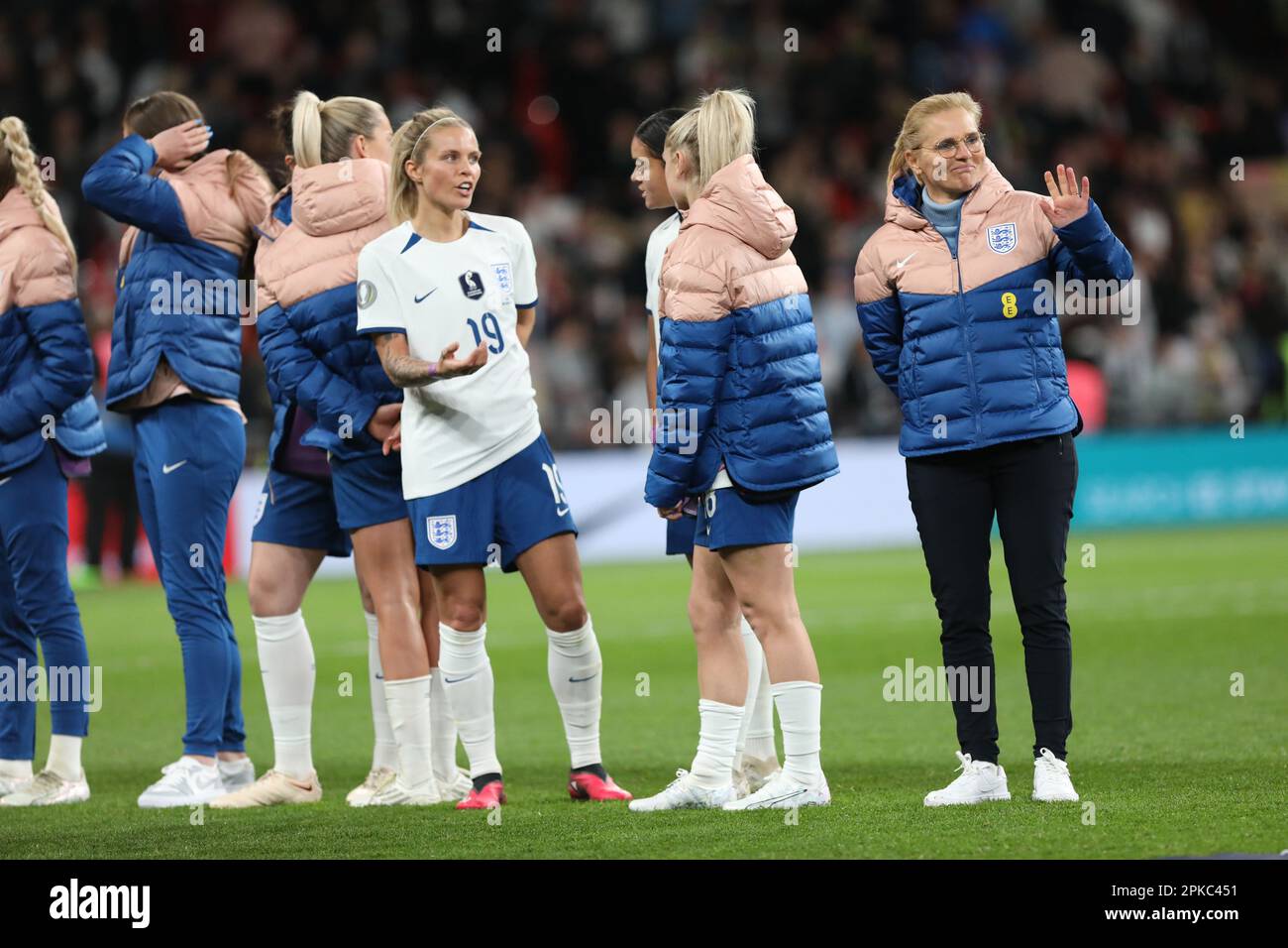London, UK. 06th Apr, 2023. England Lionesses manager Sarina Wiegman ...