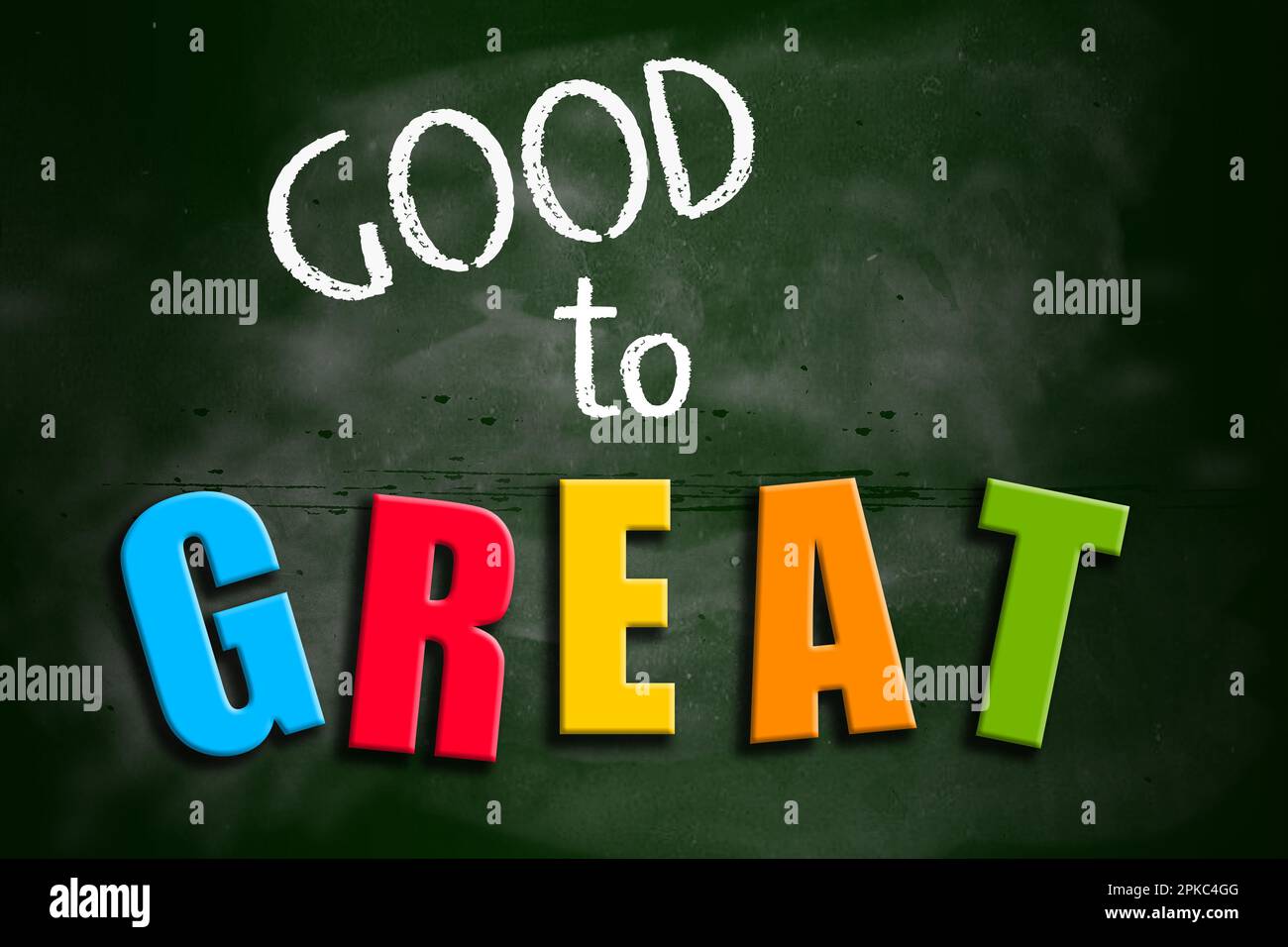 Good to great, conceptual words on blackboard, 3d rendering Stock Photo ...