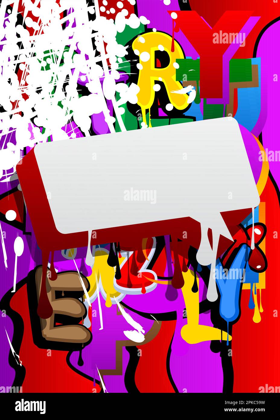 Speech Bubble Graffiti Background. Colorful Urban painting style backdrop. Abstract discussion ...