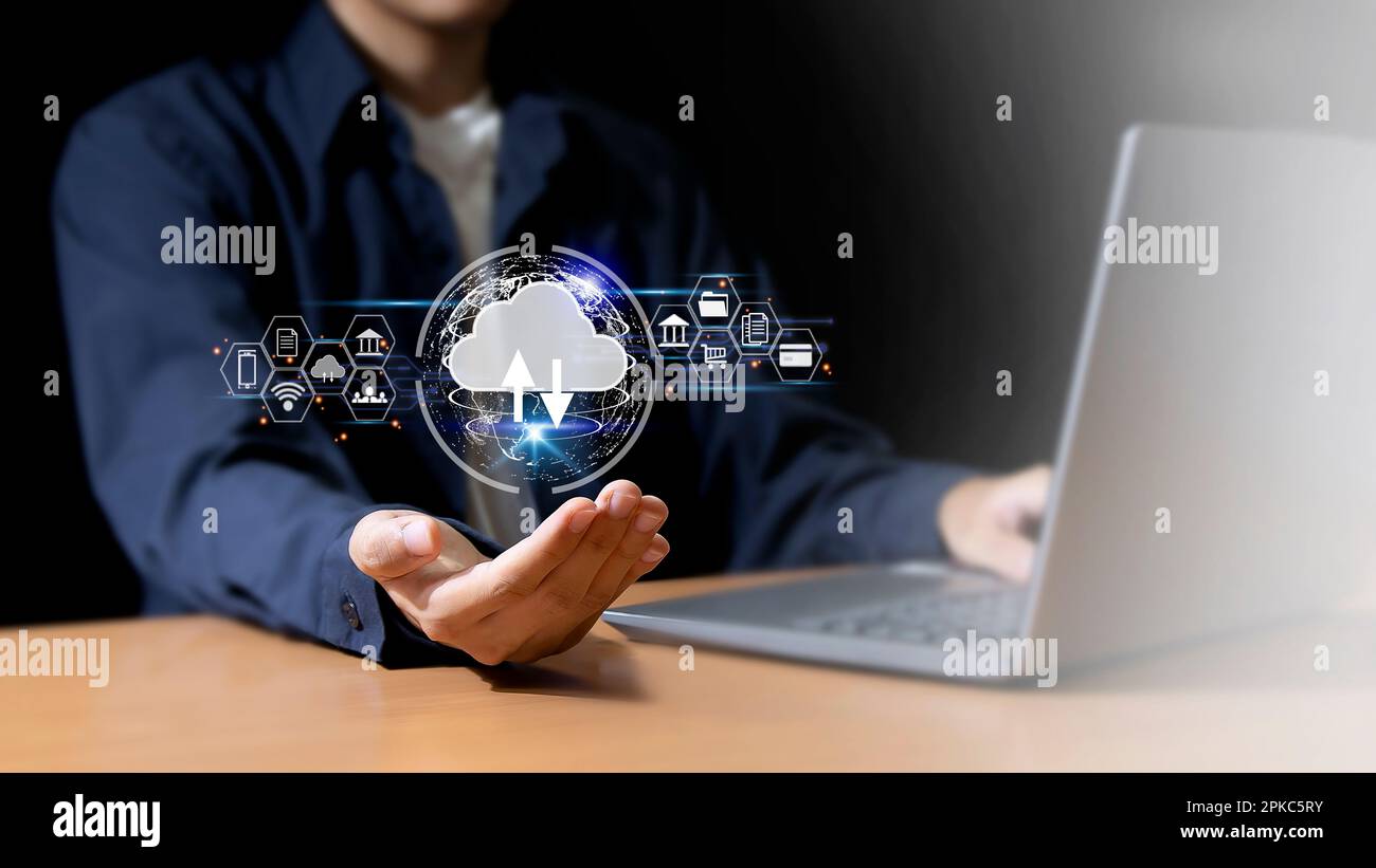 Cloud and Electronic Storage Global Internet Connection Stock Photo - Alamy