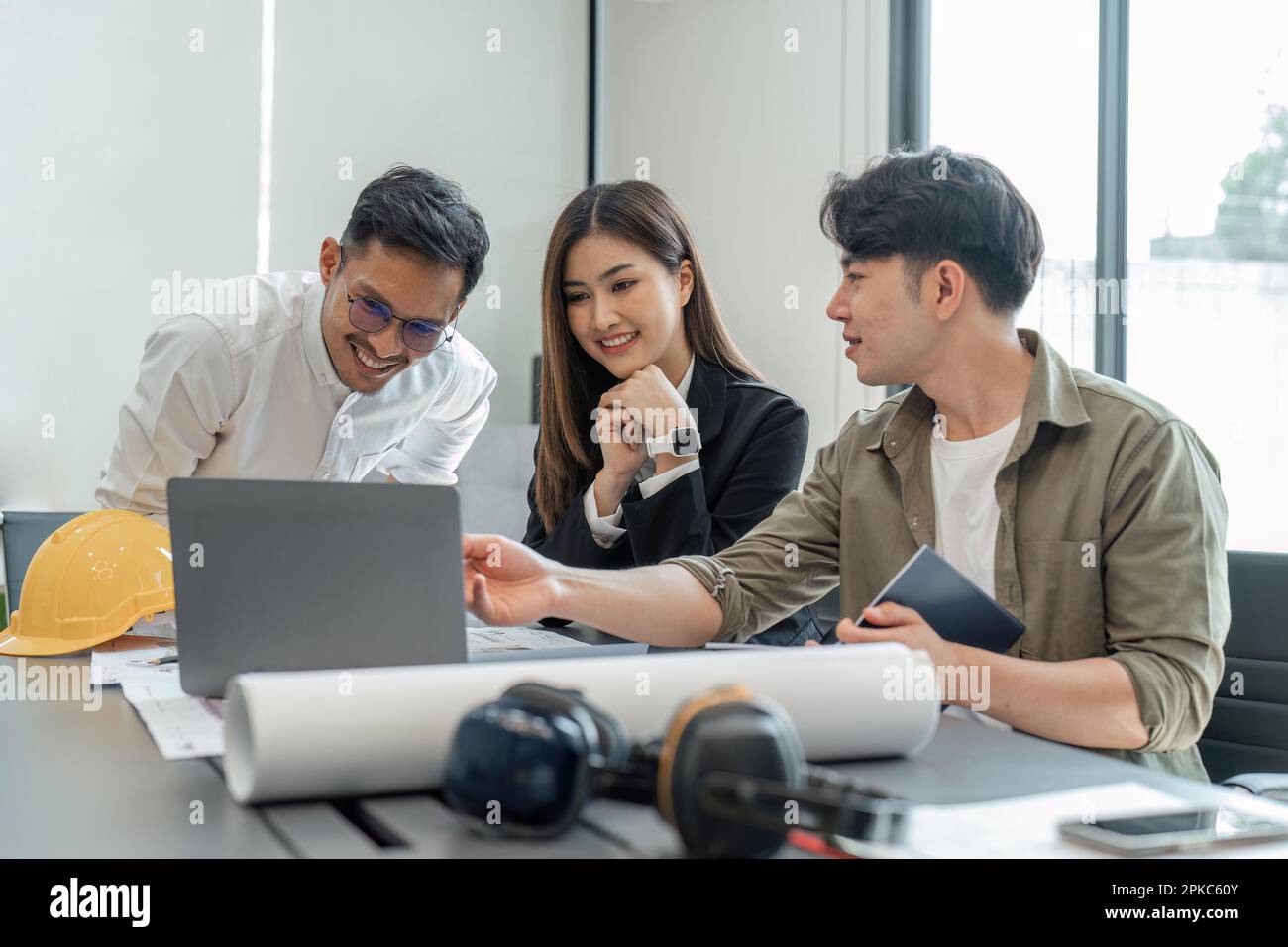 Construction and structure of Engineer or architect meeting for project ...