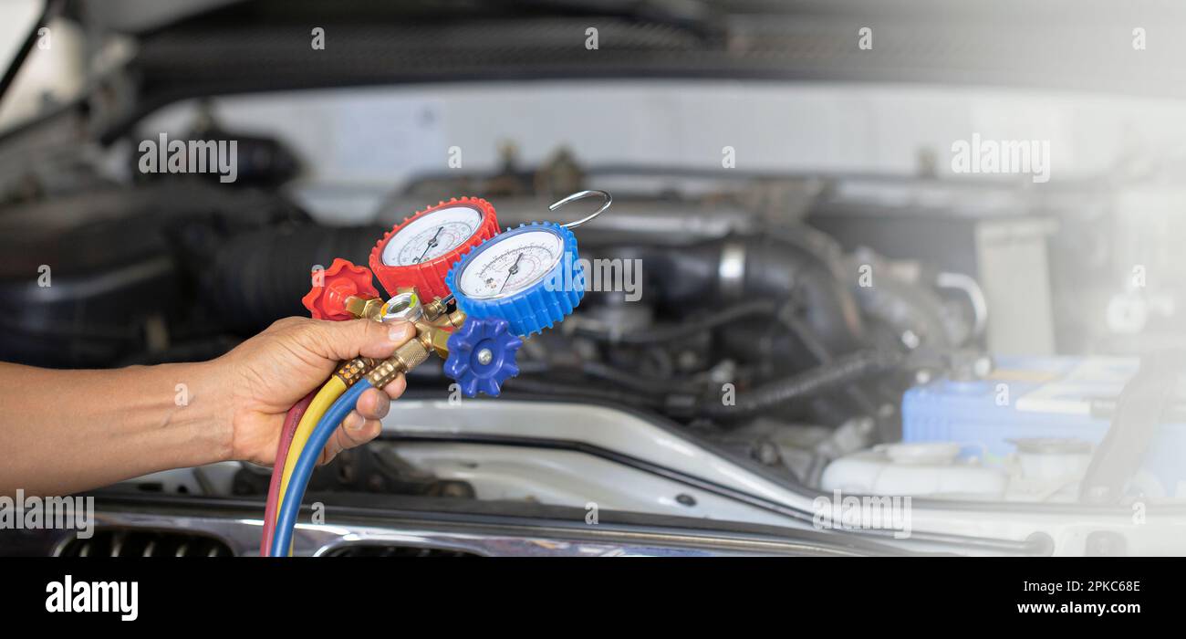 Car air conditioner check service, leak detection, fill refrigerant ...