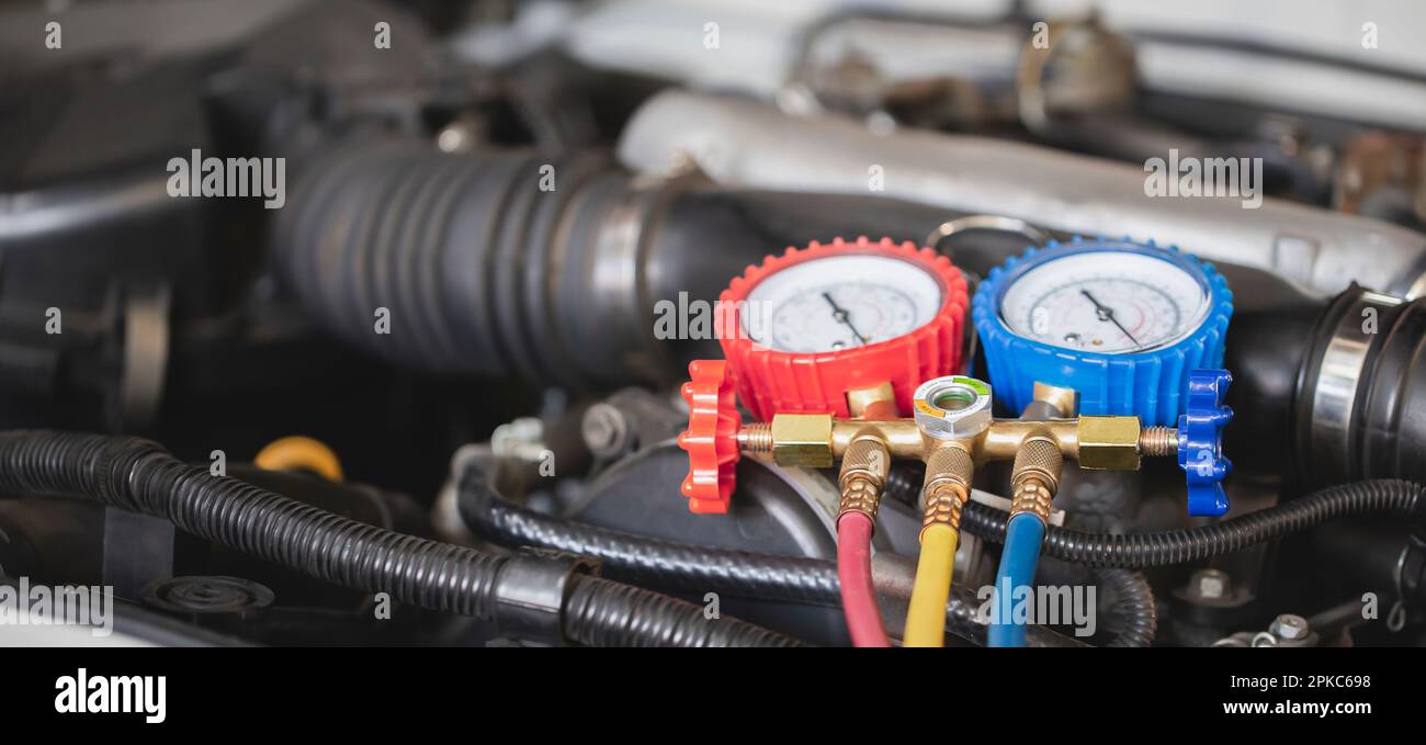 Car air conditioner check service, leak detection, fill refrigerant ...