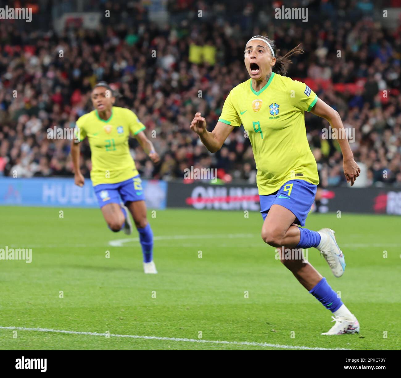 Andressa Alves of Brazil Women celebrate her goal her sides equalising ...