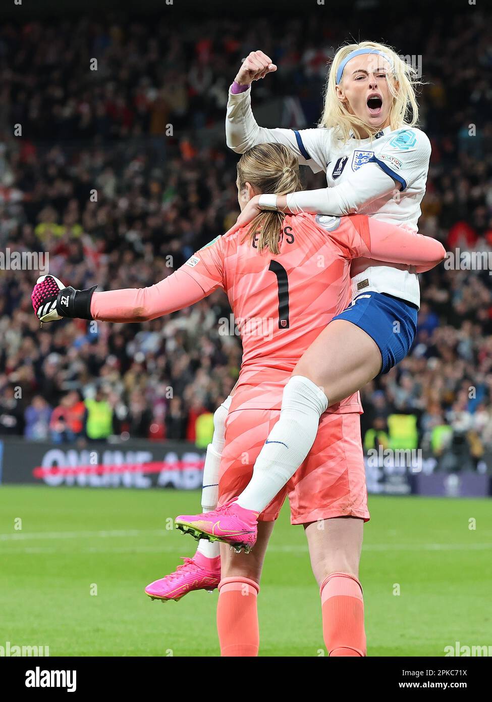 cHLOE kELLY CELEBRATESTHE WINNING FROM PENALTY SPOTduring the CONMEBOL ...