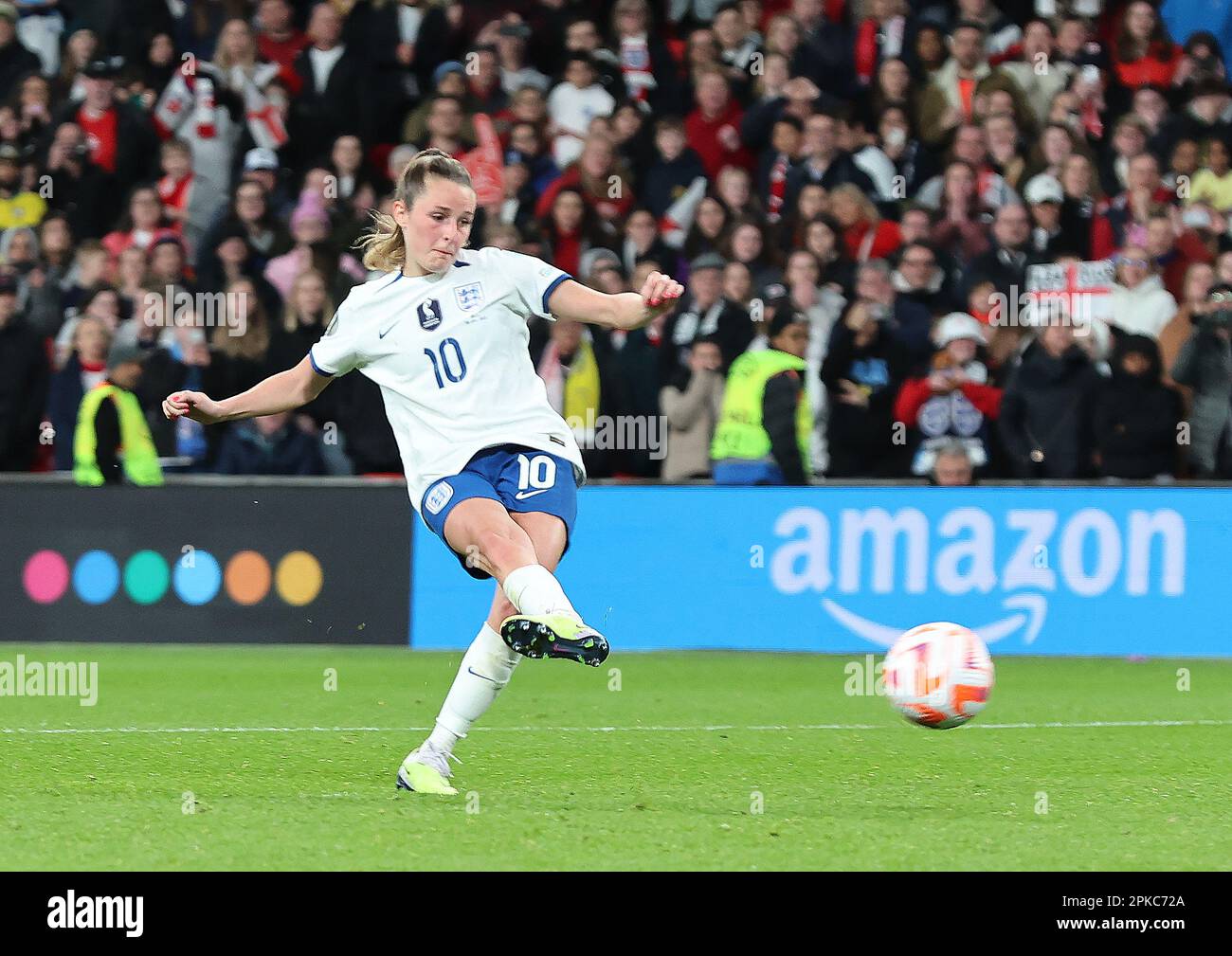 Ella Toone (Manchester United)of England Women scores from the penalty ...