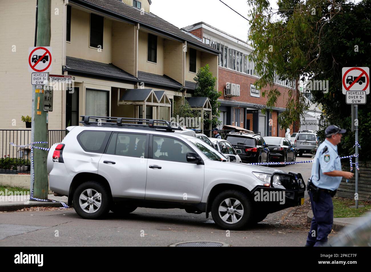 Police at the scene of a police shooting, Newcastle, Friday, April 7 ...