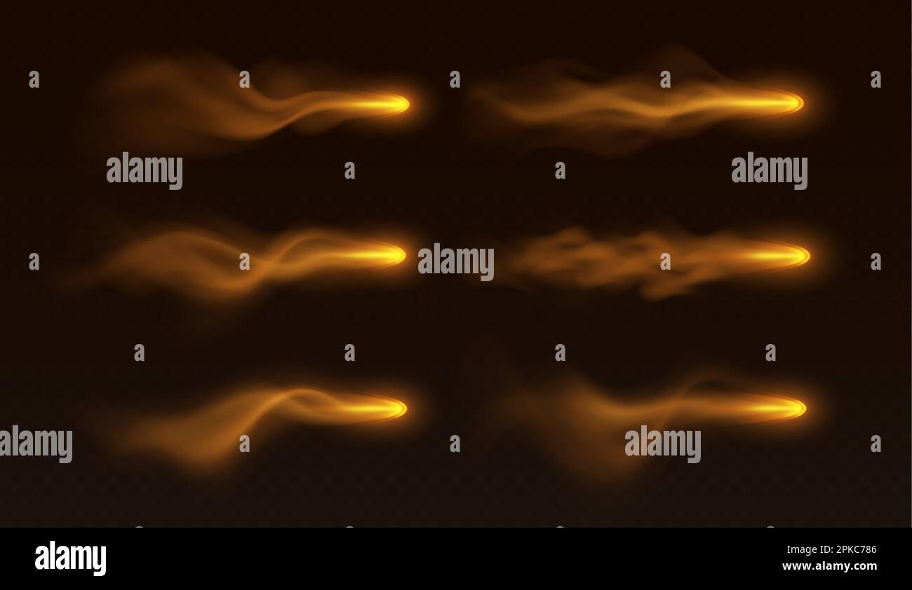 Magic fire arrows effect, orange light trails with colorful haze ...