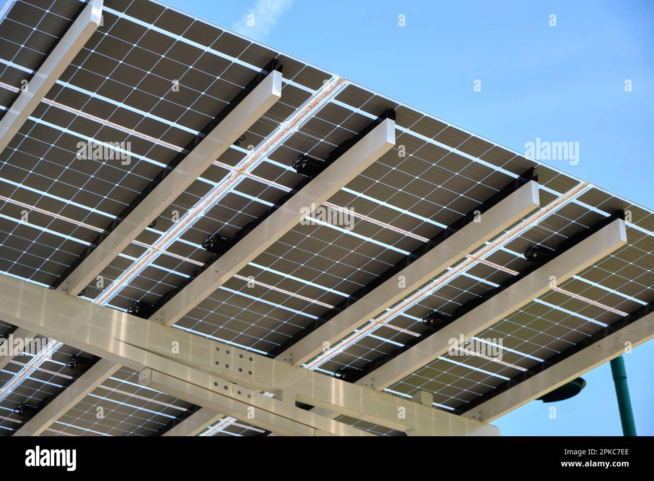 Solar photovoltaic panels mounted on metal frame for producing clean ...