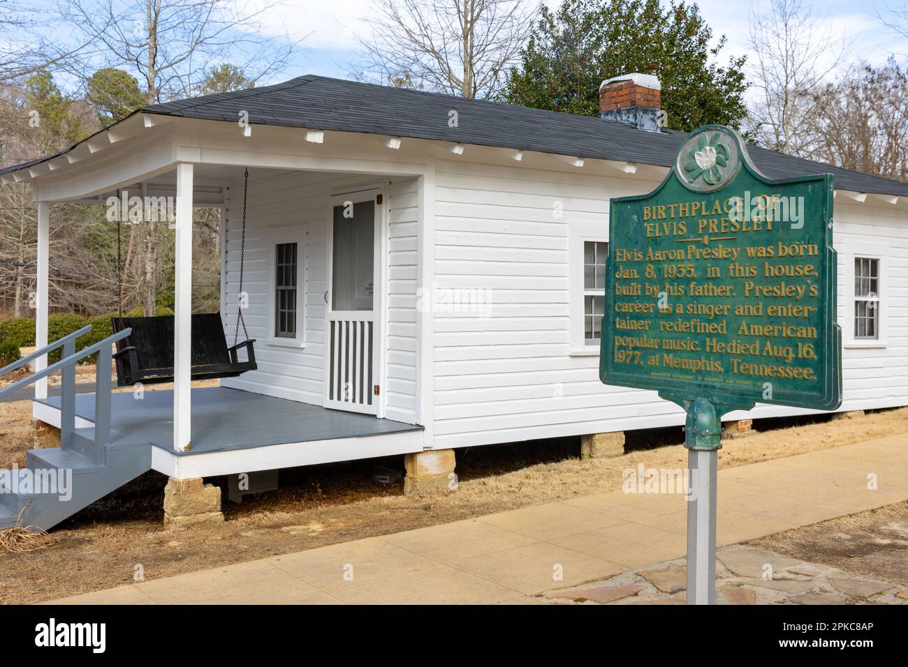 Tupelo, MS - January 2023: The Birthplace of Elvis Presley Stock Photo ...