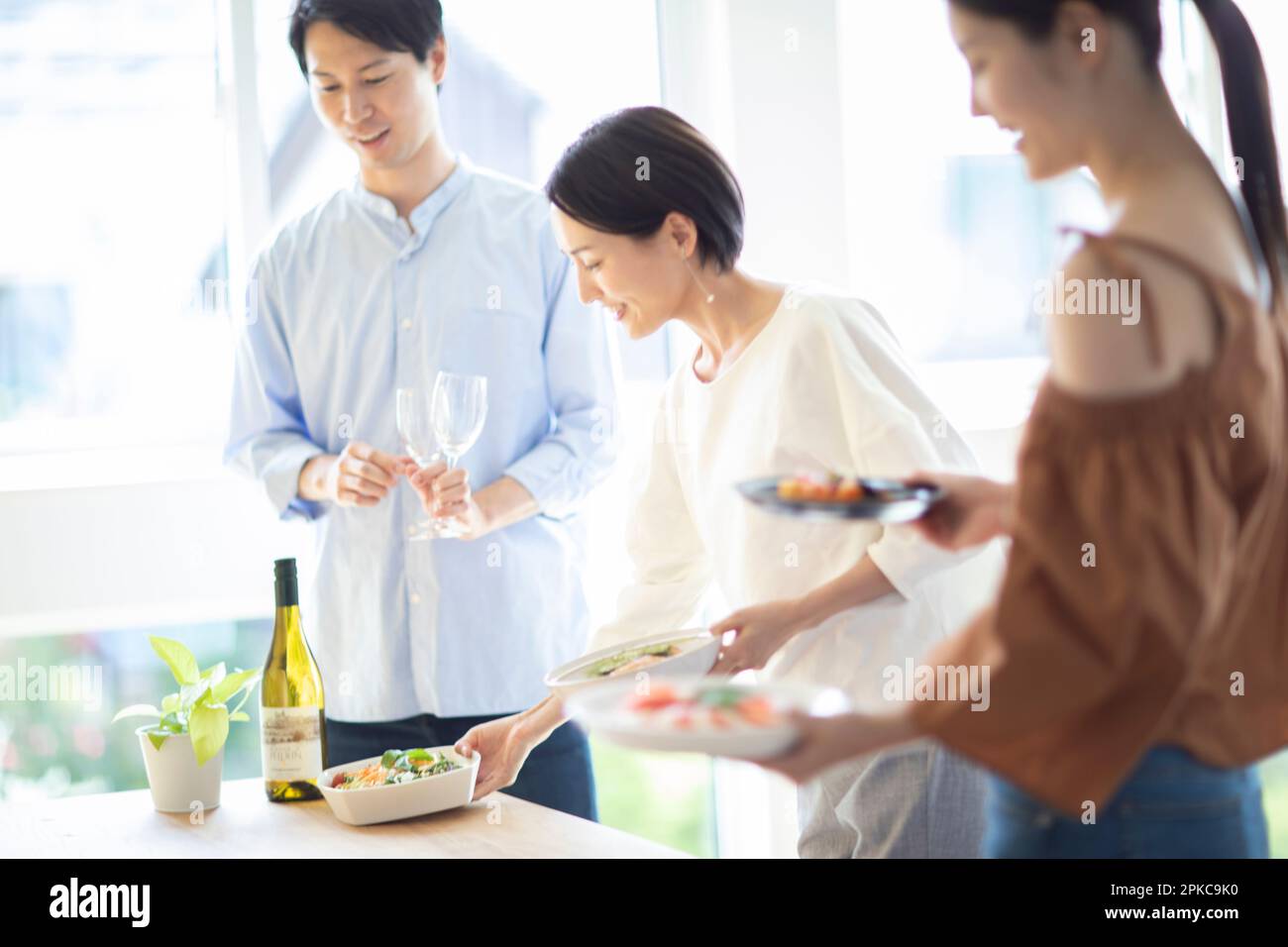 Japanese having a home party Stock Photo - Alamy