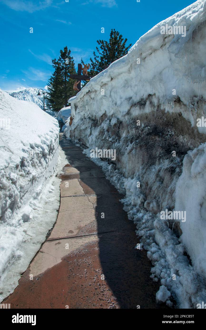 The town of Mammoth Lakes in Mono County, CA, received a record amount ...