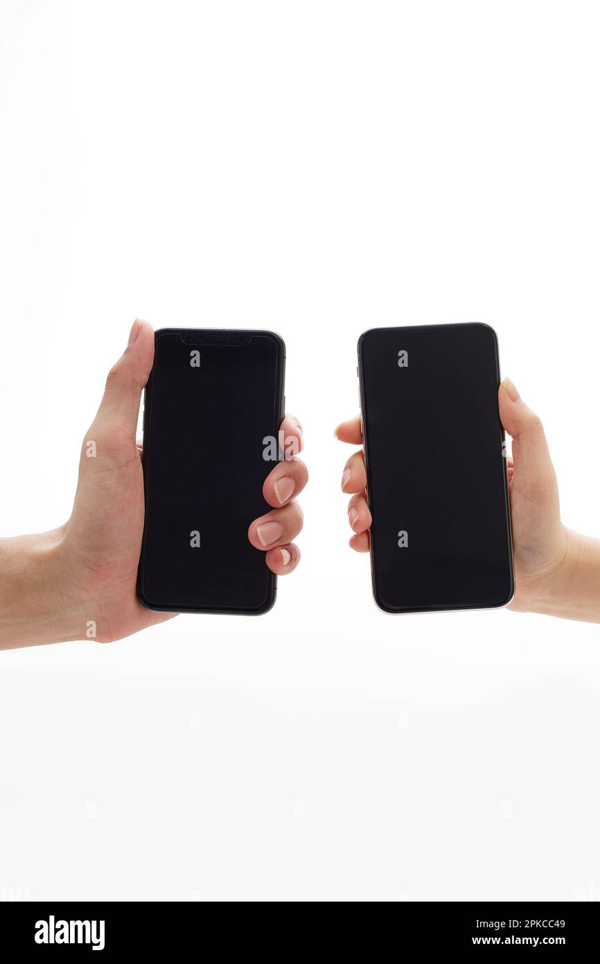 Interaction smartphone Cut Out Stock Images & Pictures - Alamy