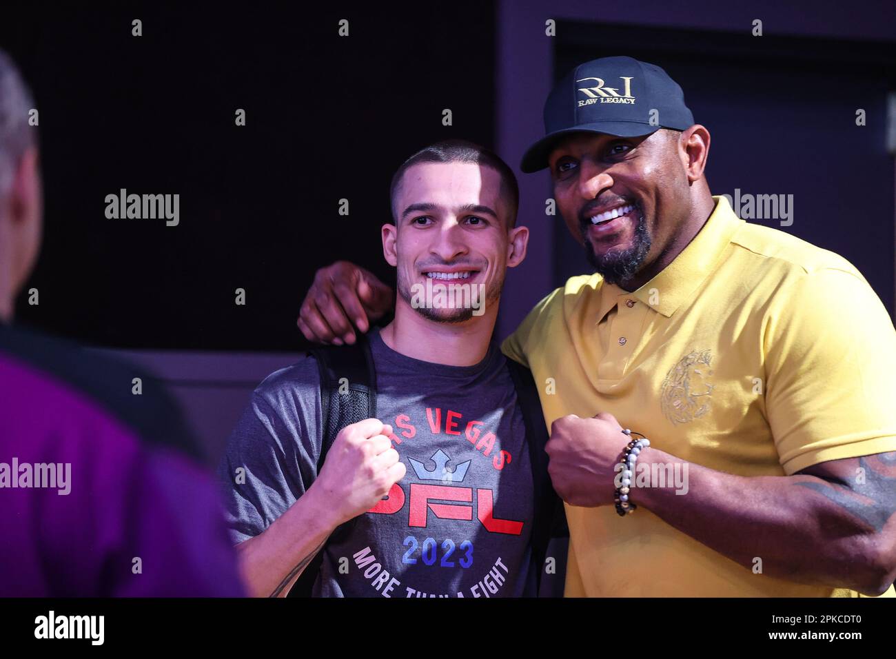 April 6, 2023: (L-R) Amateur Lightweight fight Biaggio Ali Walsh poses ...
