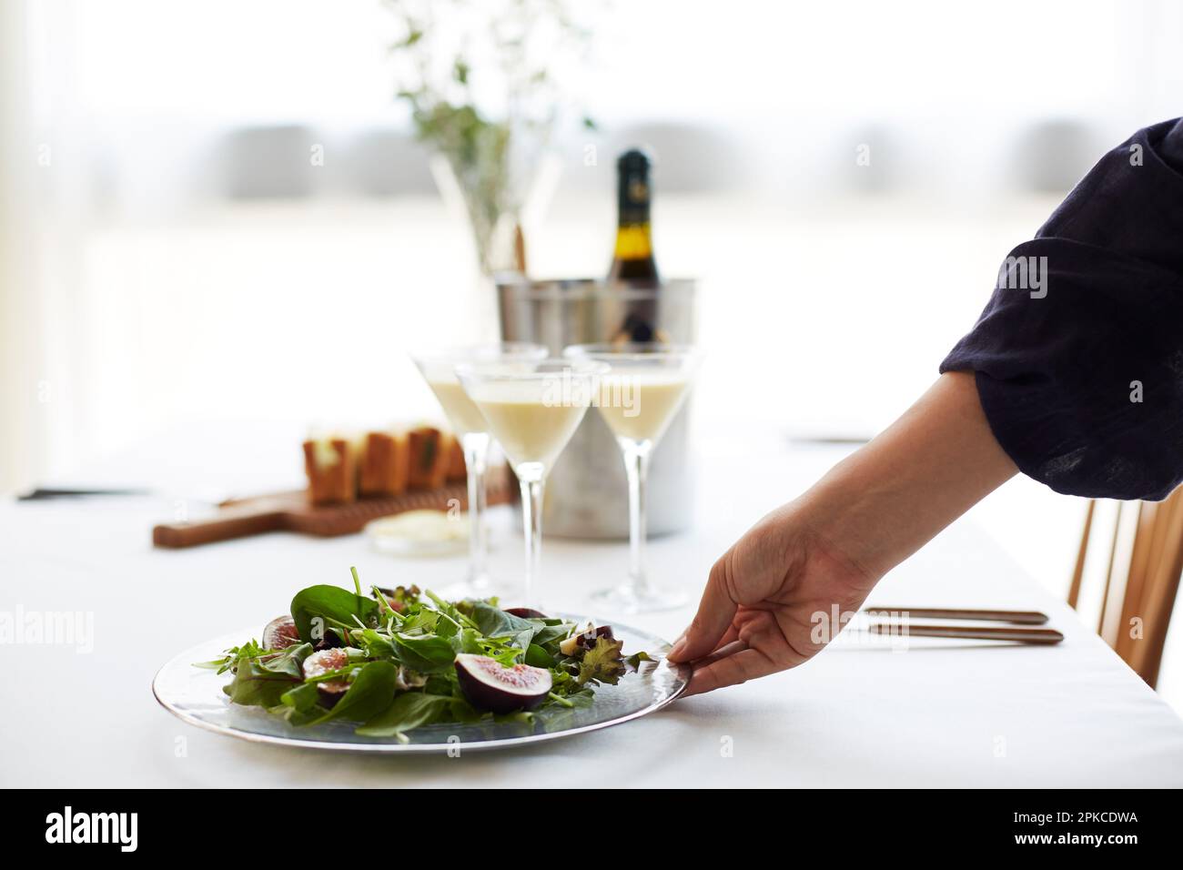 Simple salad restaurant table hi-res stock photography and images - Alamy
