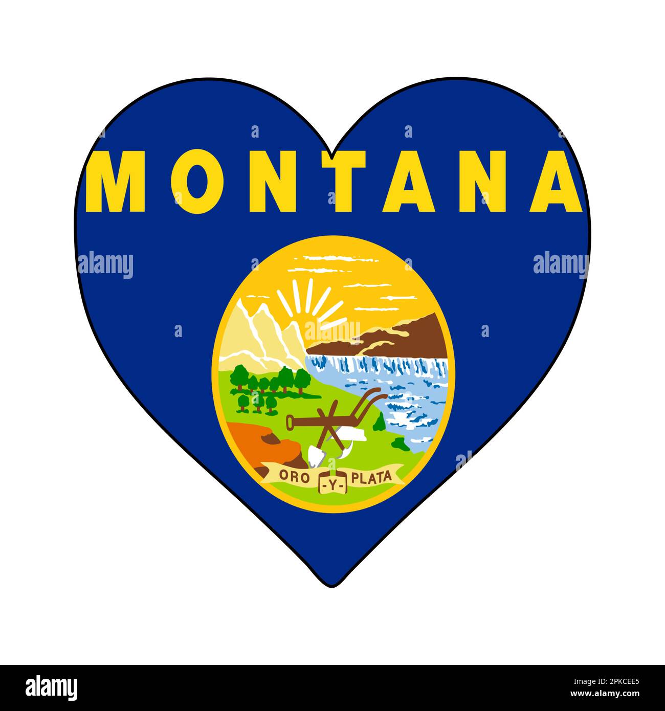 Montana Heart Shape Flag. Love Montana. Visit Montana. Northern America ...
