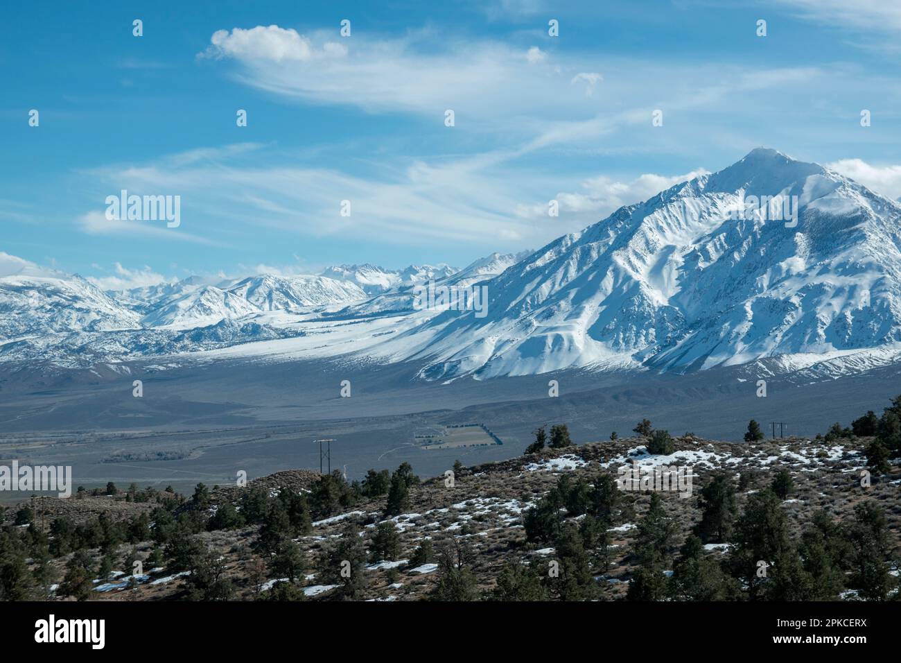 The views of Owens Valley and the Eastern Sierra from Sherwin Grade ...