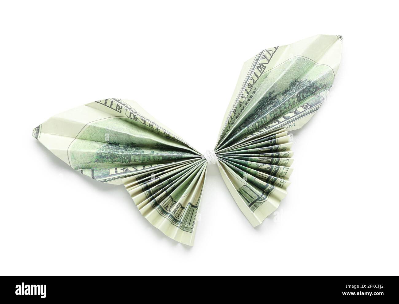 Origami butterfly made of dollar banknotes on white background Stock ...