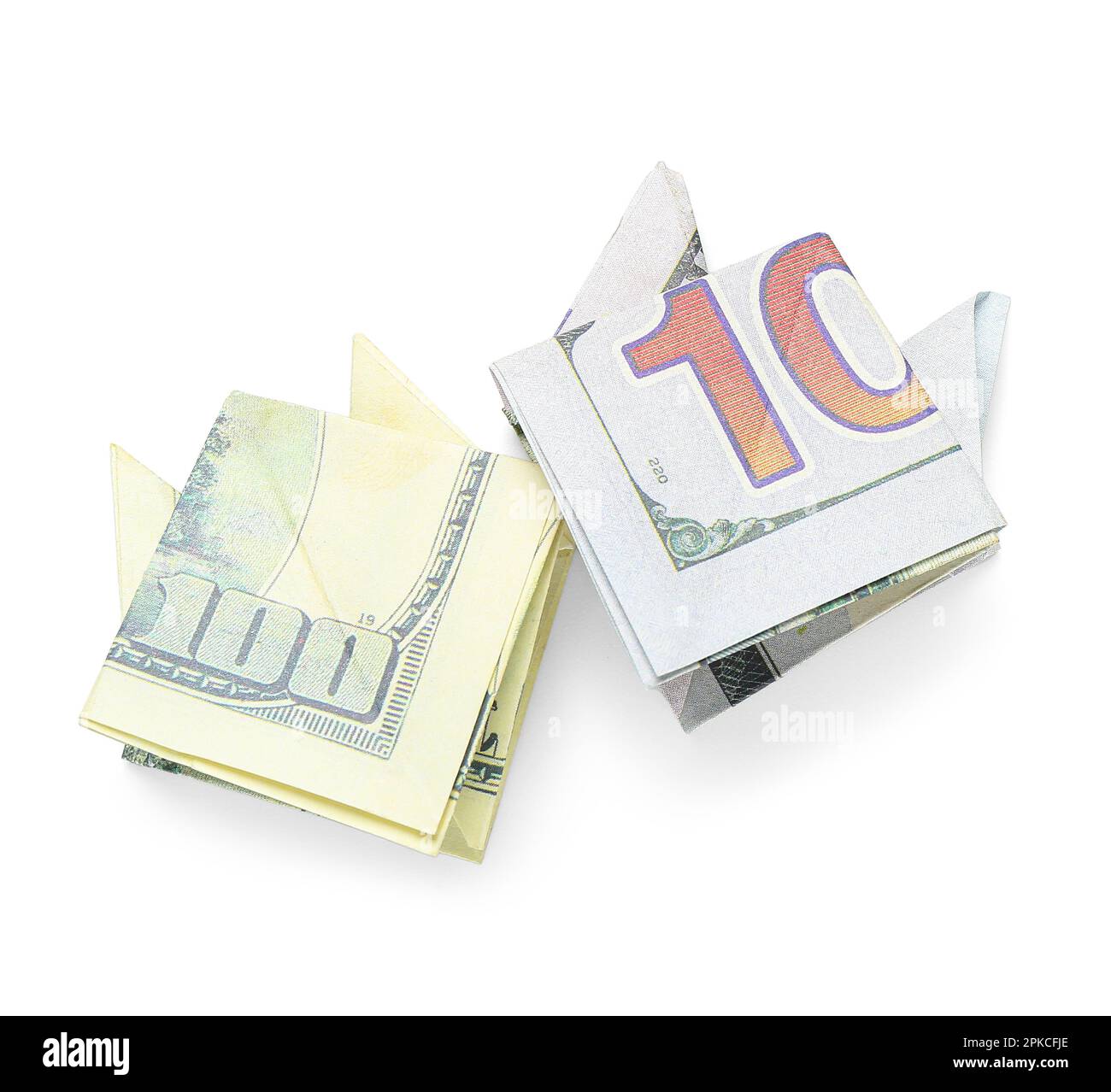 Origami cats made of dollar banknotes on white background Stock Photo ...