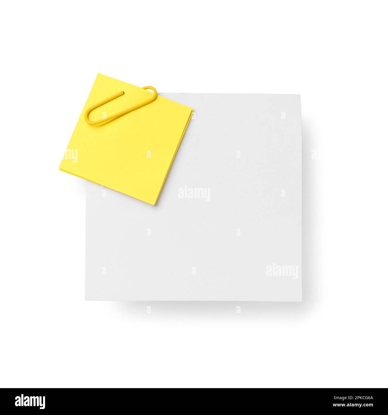 Colorful sticky notes with paper clip on white background Stock Photo ...