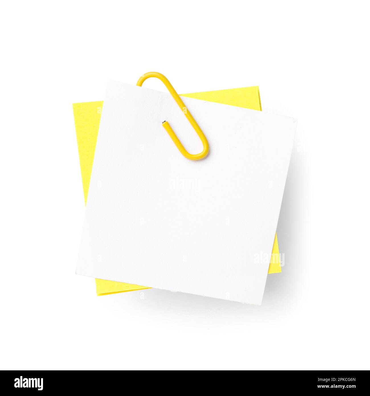 Colorful sticky notes with paper clip on white background Stock Photo ...