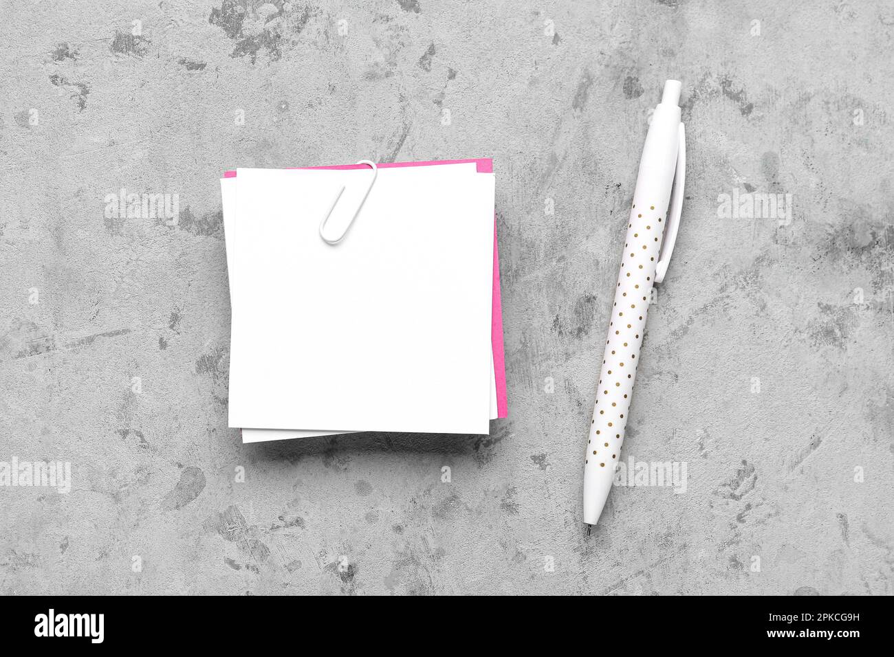 Composition with sticky notes and pen on grunge background Stock Photo ...