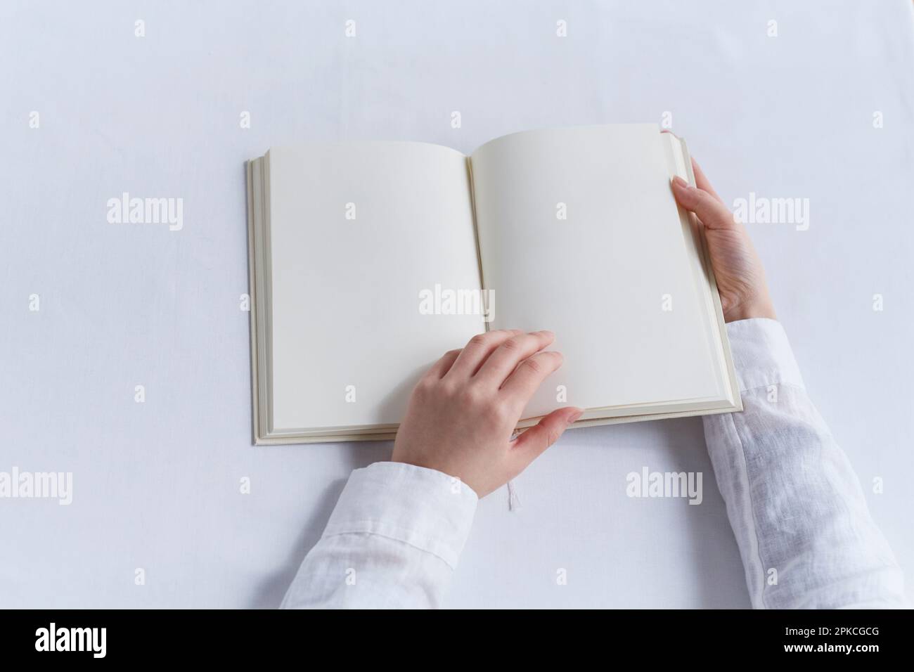 Morning woman reading diary hi-res stock photography and images - Alamy
