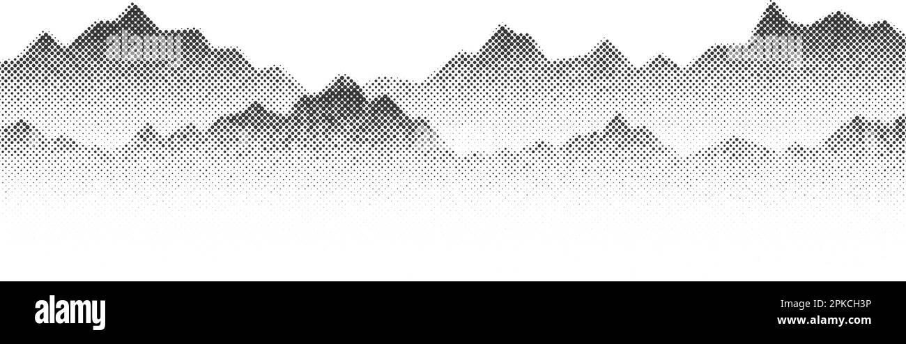 Dotted mountain gradient background. Noisy stippled grainy texture ...