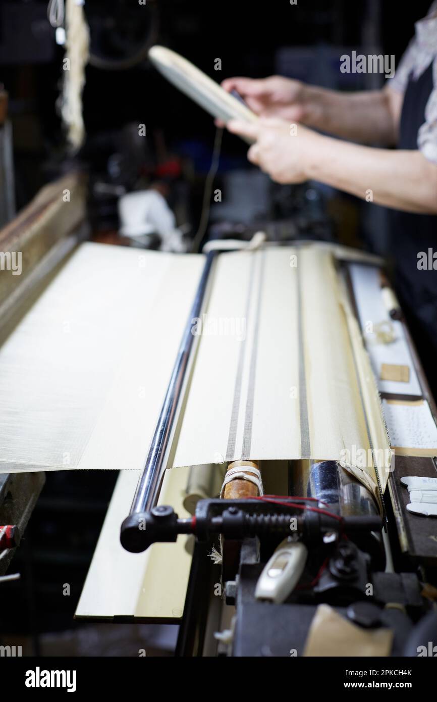 Silk weaving machine hi-res stock photography and images - Alamy