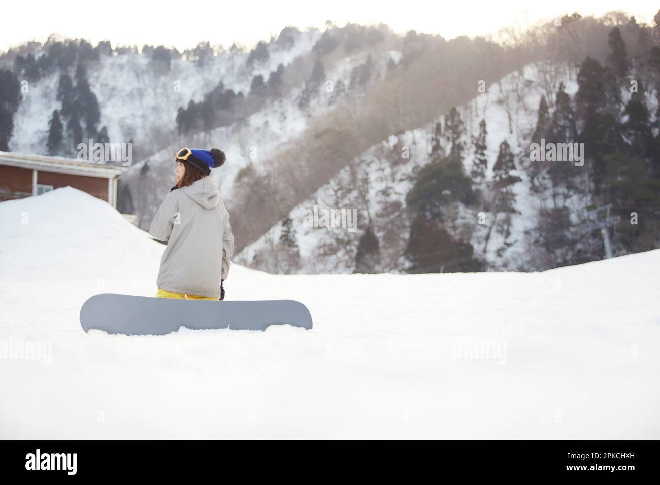 Woman taking photo beautiful snowy hi-res stock photography and images ...