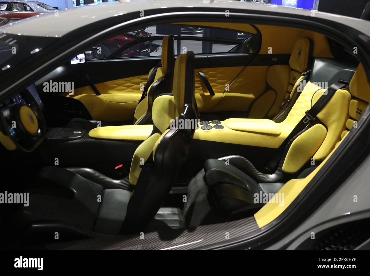 April 6, 2023, New York City, New York, USA: Interior view KOENIGSEGG ...