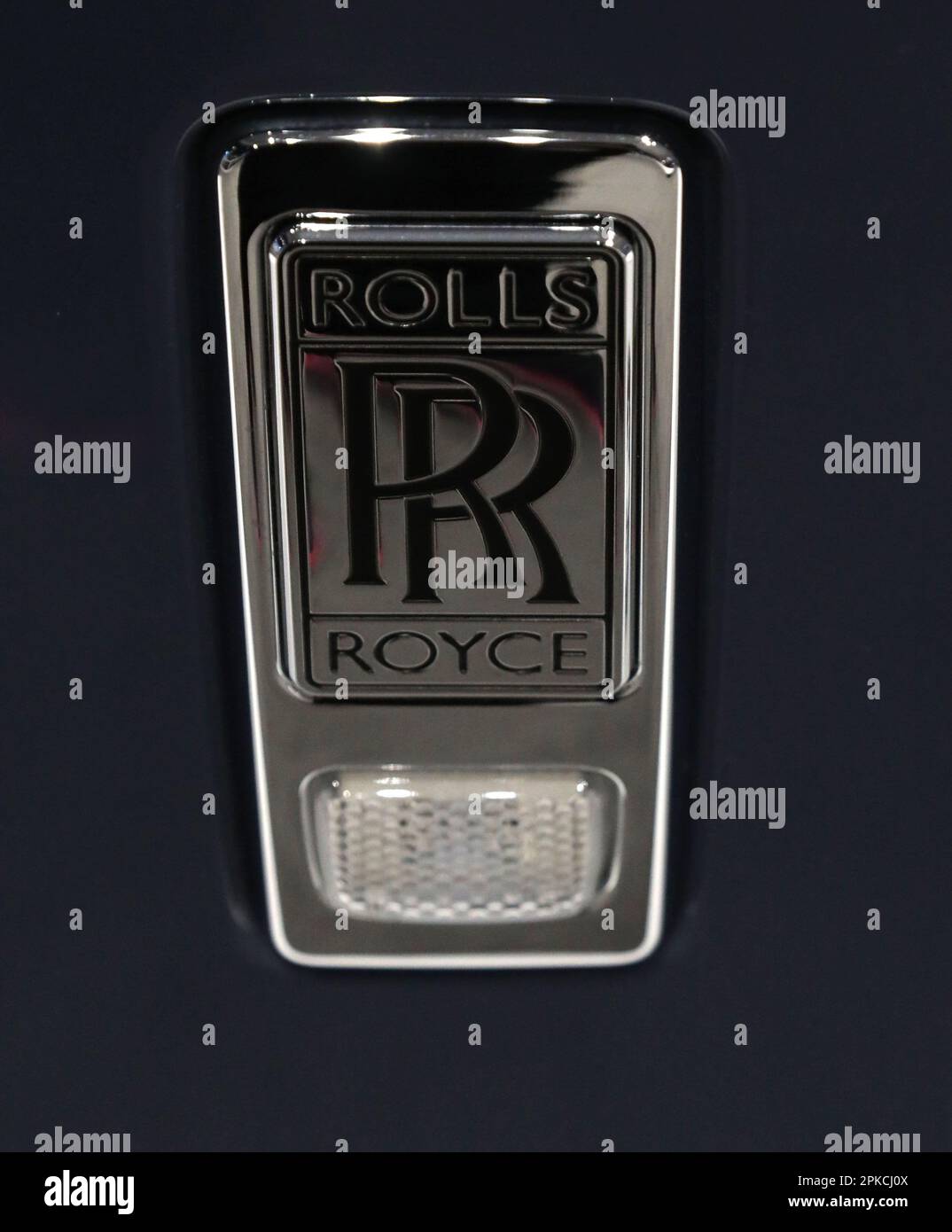 April 6, 2023, New York City, New York, USA: ROLLS ROYCE insignia on ...