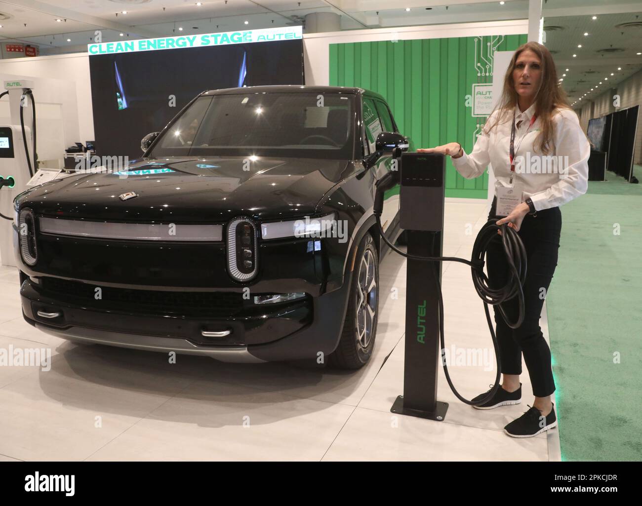 April 6, 2023, New York City, New York, USA: RIVIAN R1T pickup truck ...